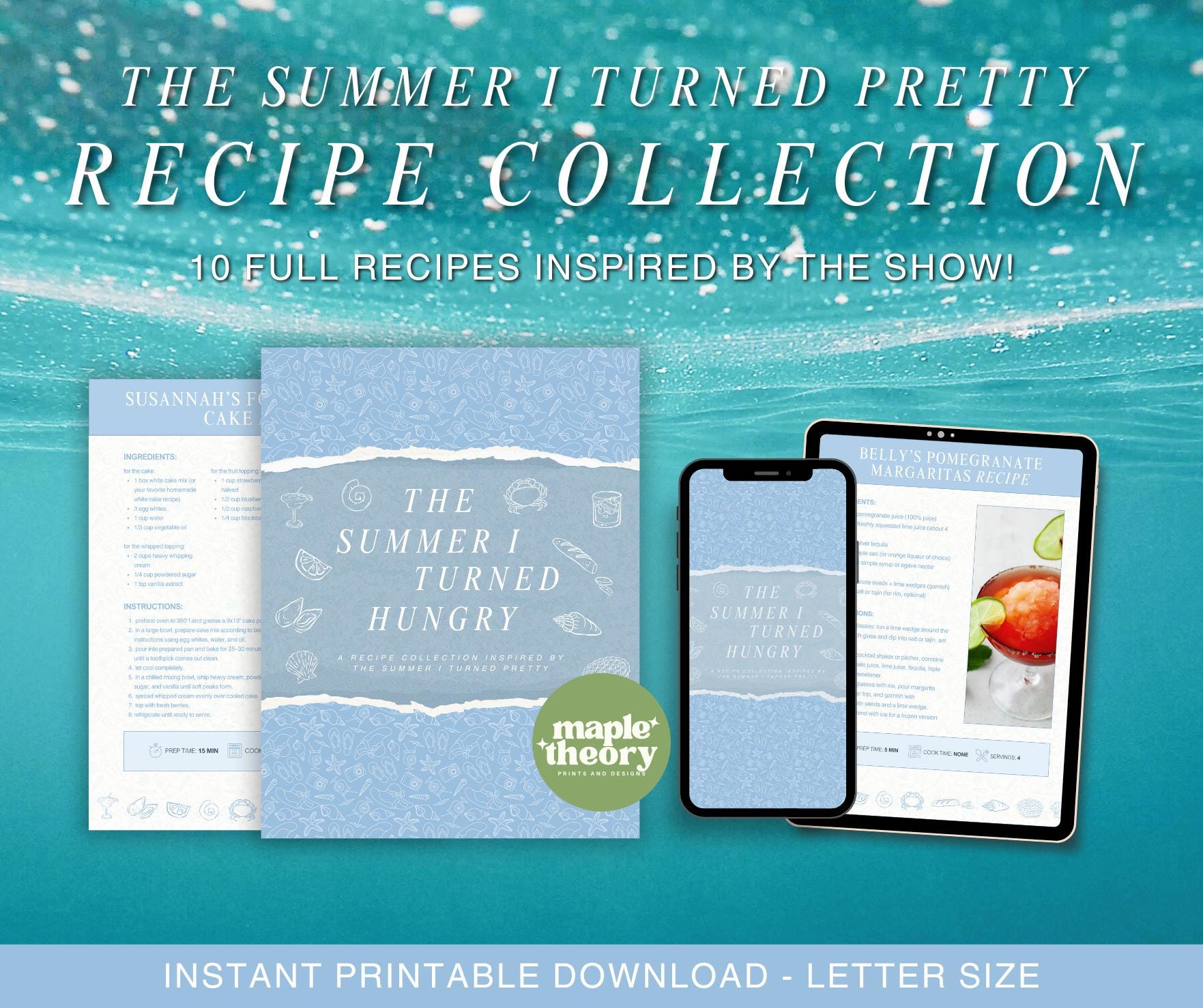 The Summer I Turned Pretty Printable Recipe Book, TSITP Watch Party ...