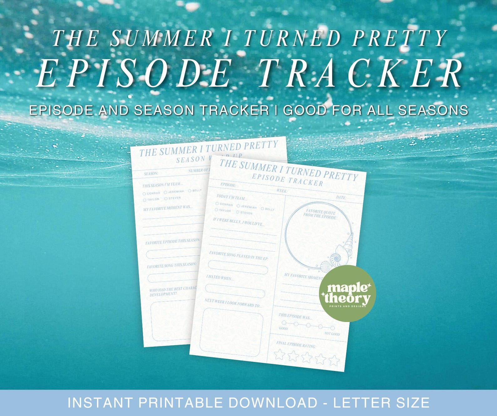 The Summer I Turned Pretty Printable Episode Tracker & Season Recap ...