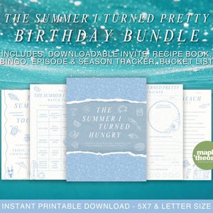 The Summer I Turned Pretty Birthday Party Bundle Printable Recipe Book ...
