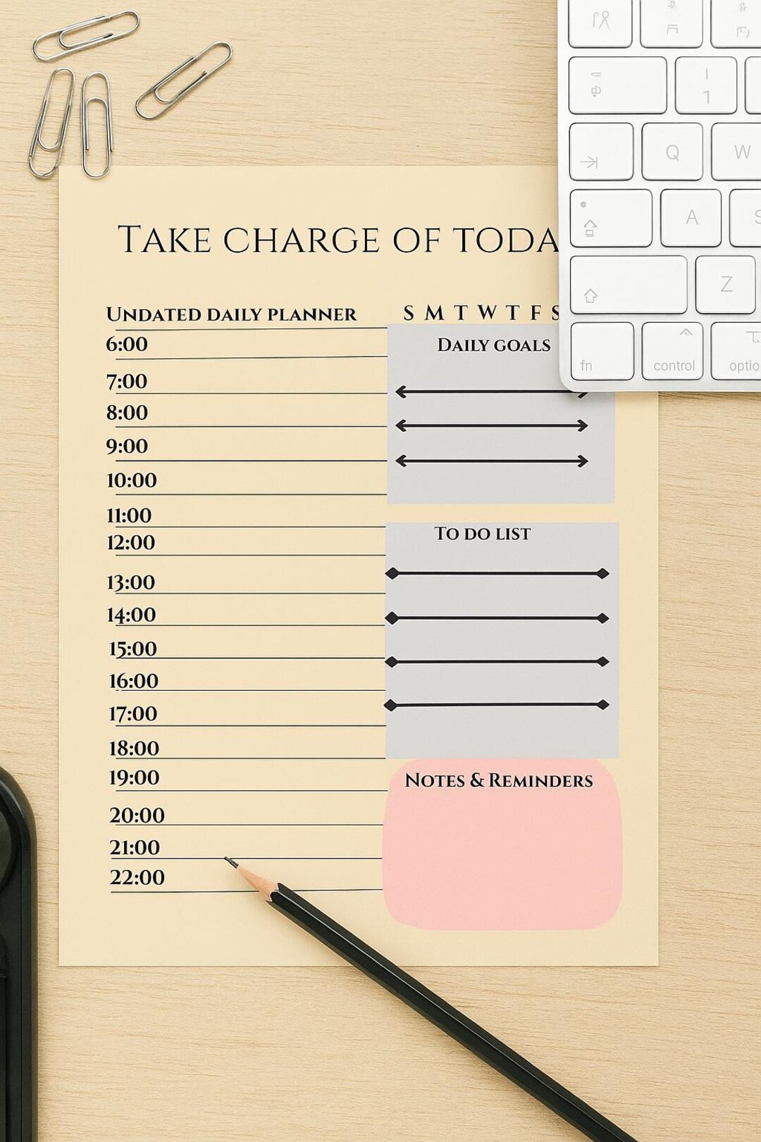 Daily Planner Printable | Undated PDF Time Block Schedule | To-do List ...