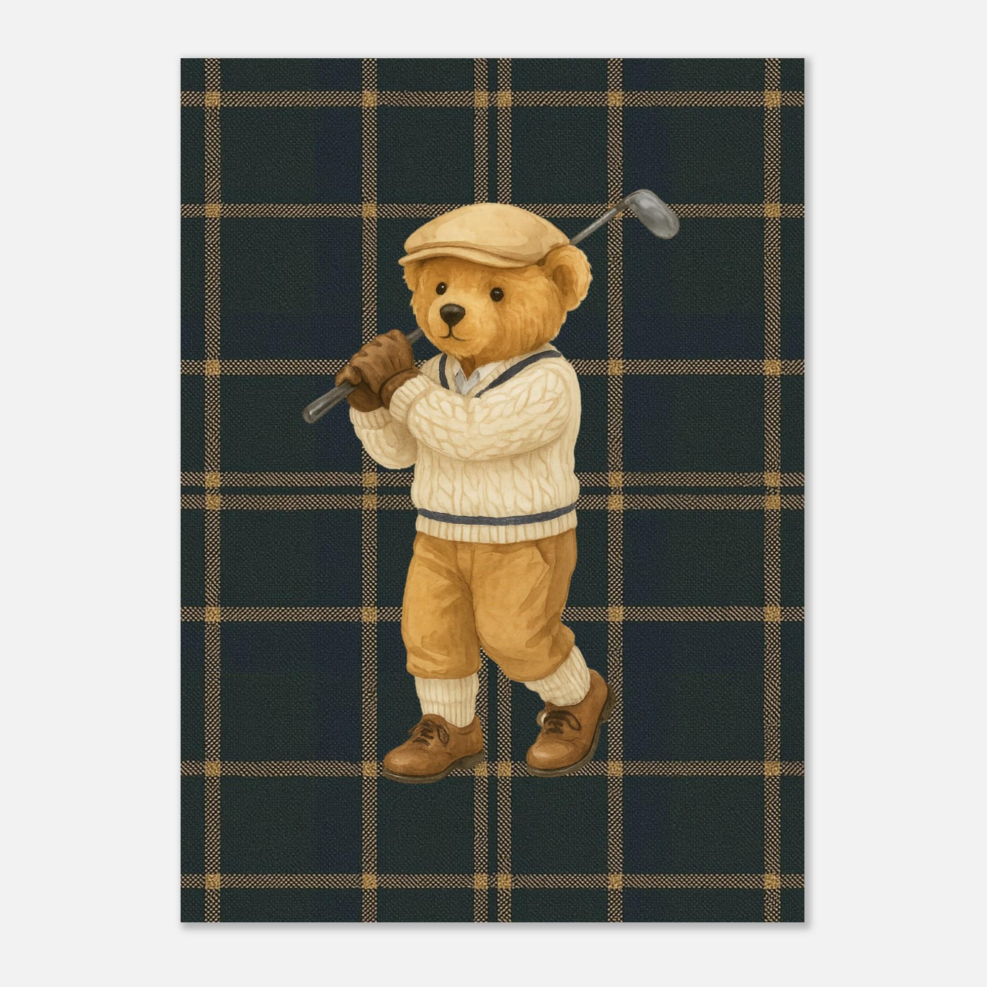 Ted the Golfer Poster: Vintage Teddy Bear Golf Art - Etsy