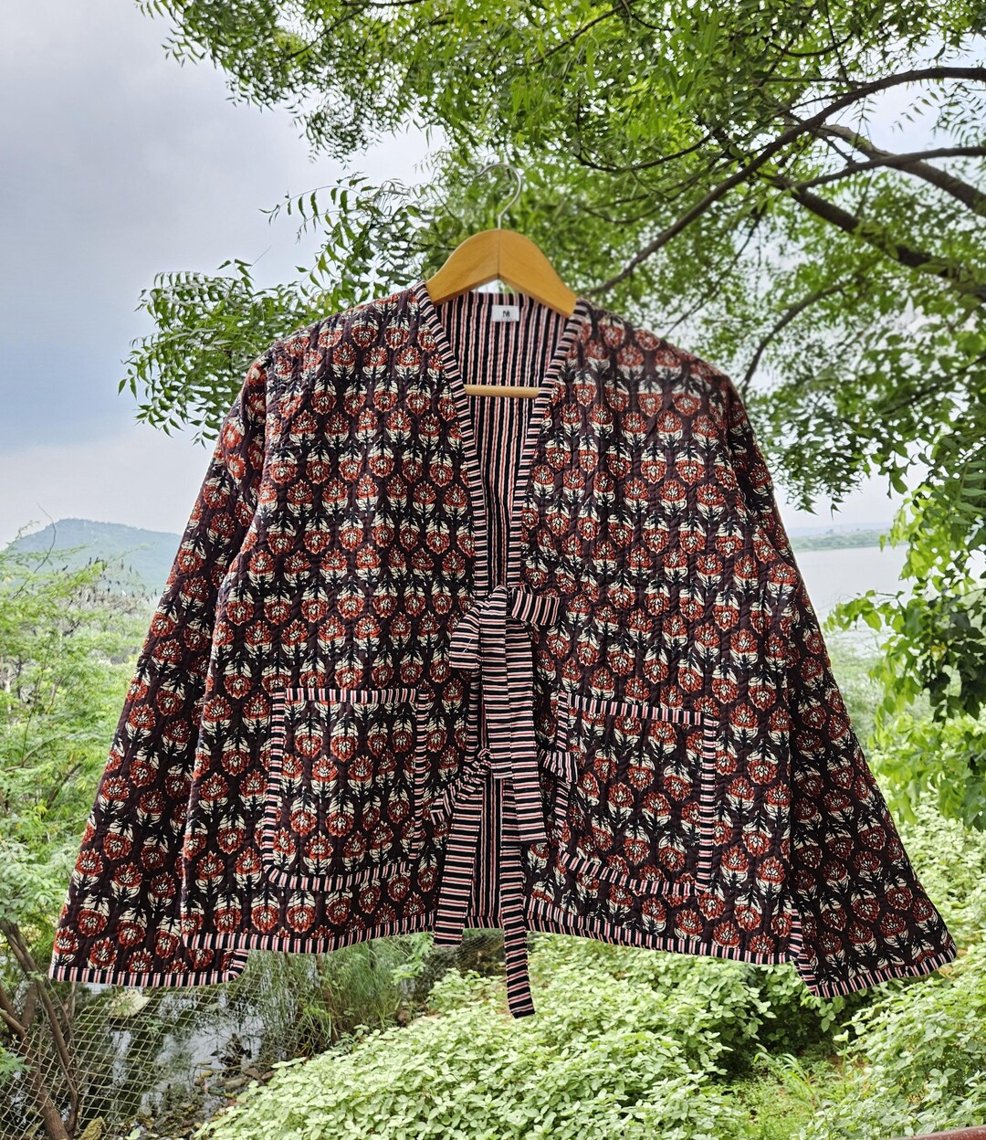 Indian Block Print Quilted Cotton Jacket: Reversible Boho Coat - Etsy