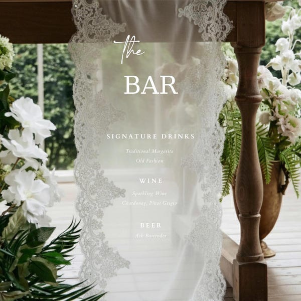 Lace Bar Wedding Sign - Etsy UK