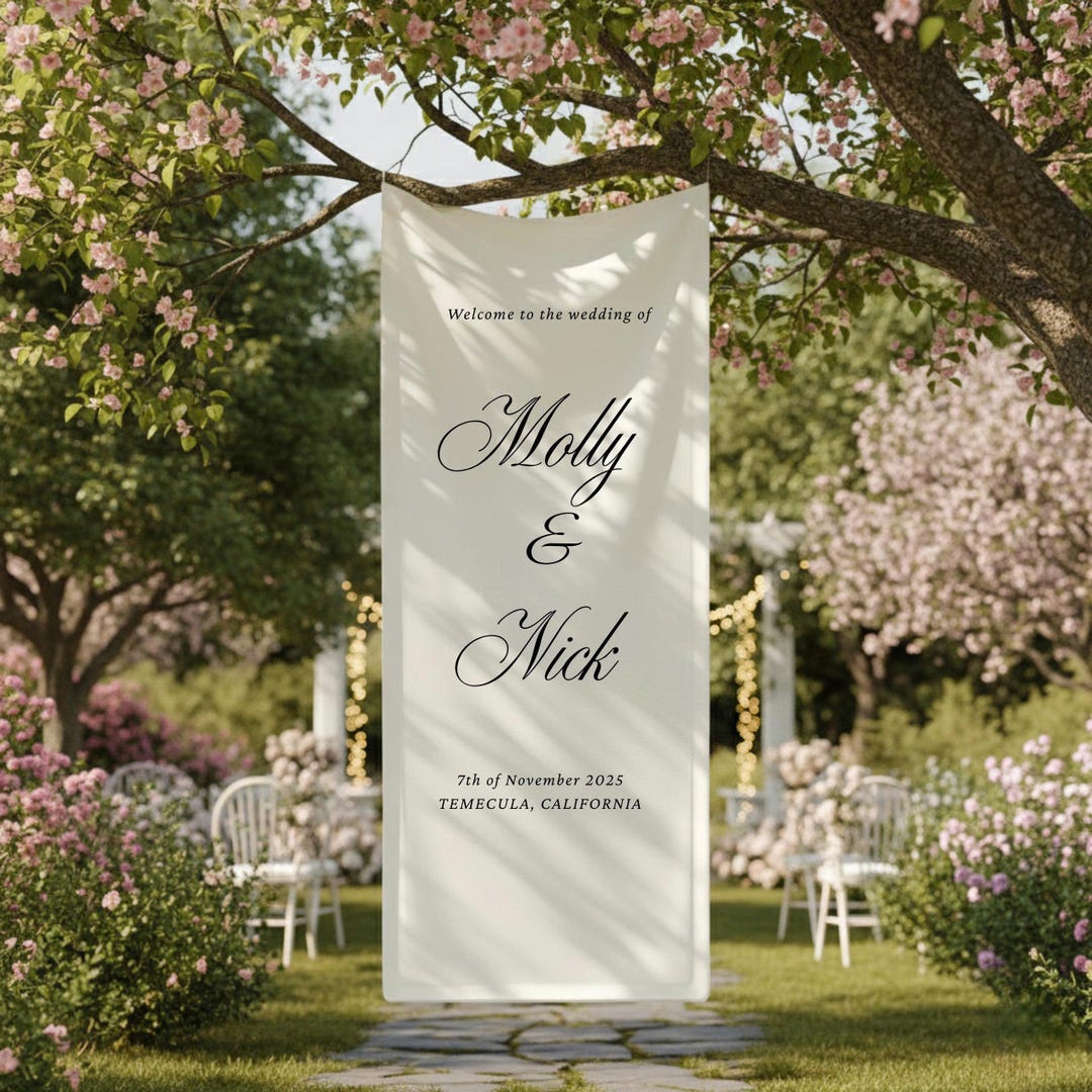 Custom Linen Wedding Sign: Personalized Fabric Wedding Decor - Etsy ...