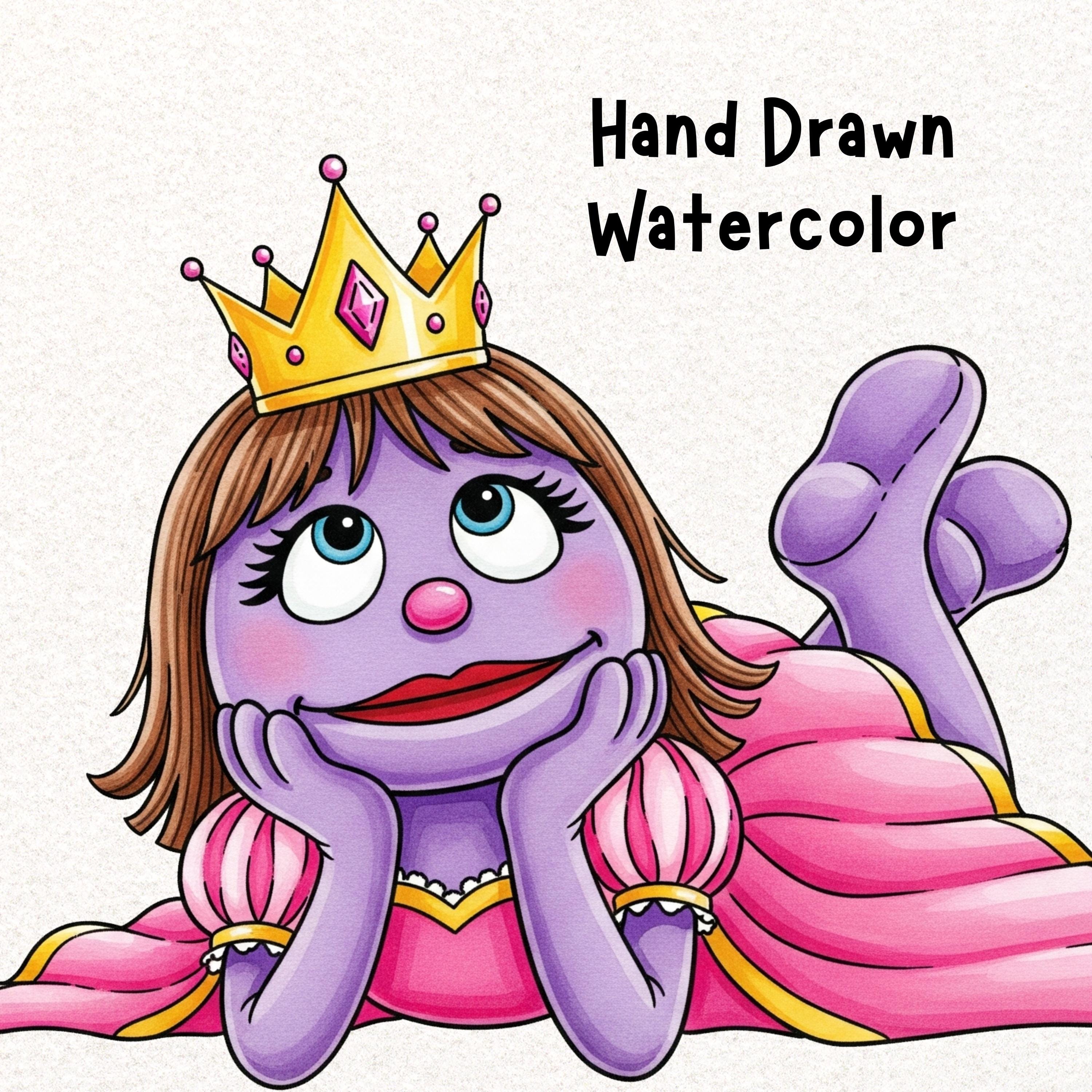 Ms Rachel Puppet Clipart, 10 Julie Puppet Cliparts, Watercolor Princess ...