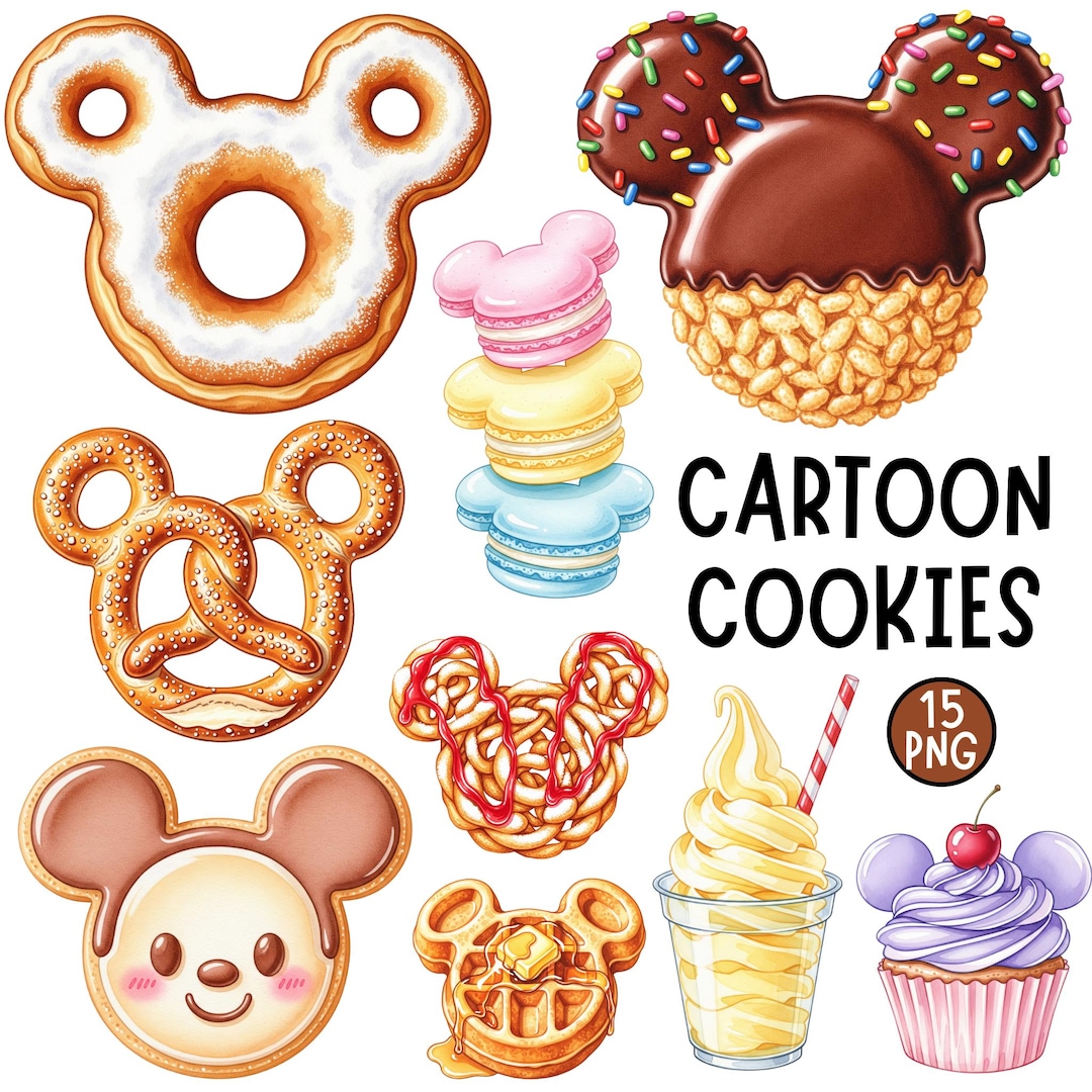Disney Snack Watercolor Clipart PNG, Mickey Ears Snacks, Cute Mickey ...