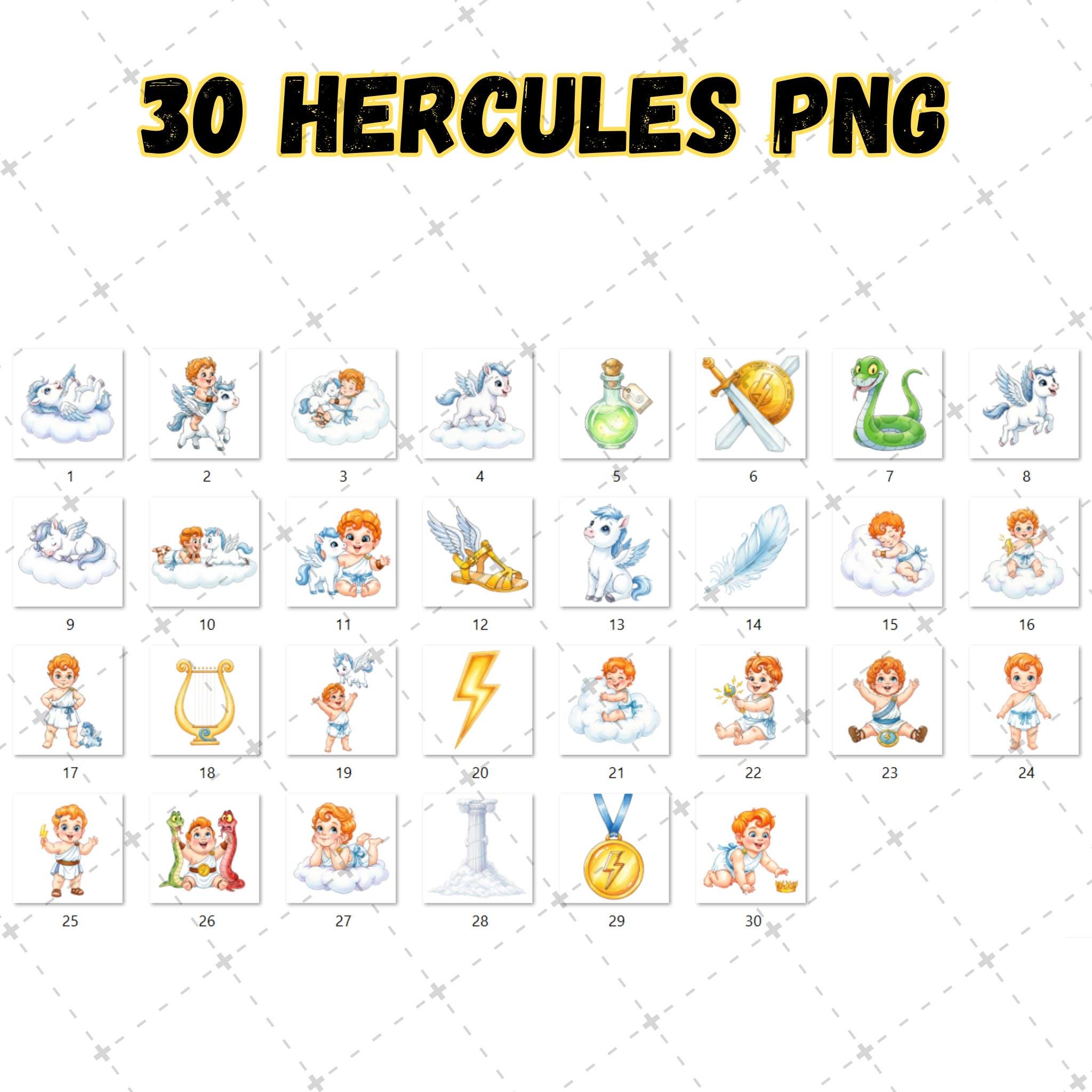Baby Hercules Watercolor Clipart, Cute Cartoon PNG, Hercules Birthday ...
