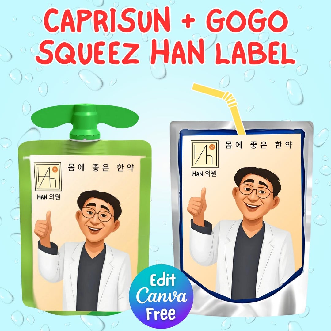 Kpop Demon Hunters Capri Sun Label, K-pop Demon Hunter Dr. Han's Tonics ...