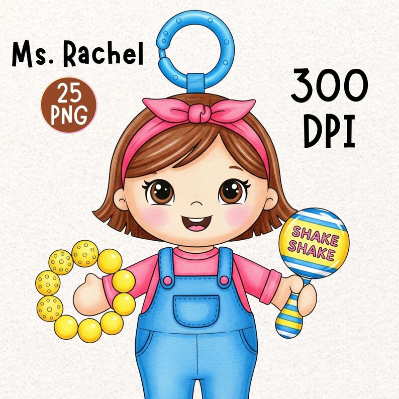 Ms Rachel Watercolor Cliparts, Cute Ms Rachel PNG, Ms Rachels Toys ...