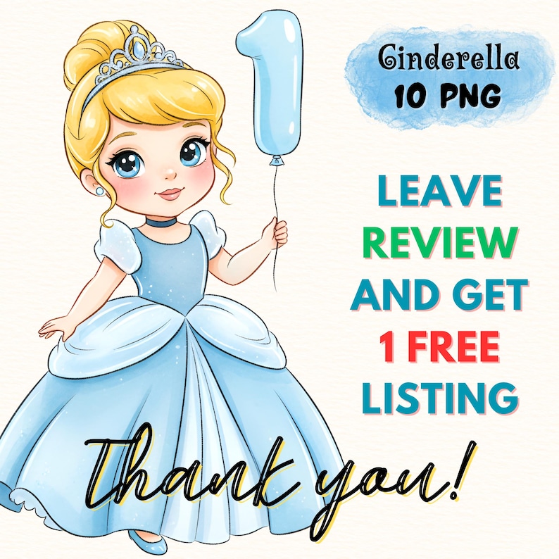 Princess Cinderella Ballon Cliparts, Watercolor Cinderella Holding ...