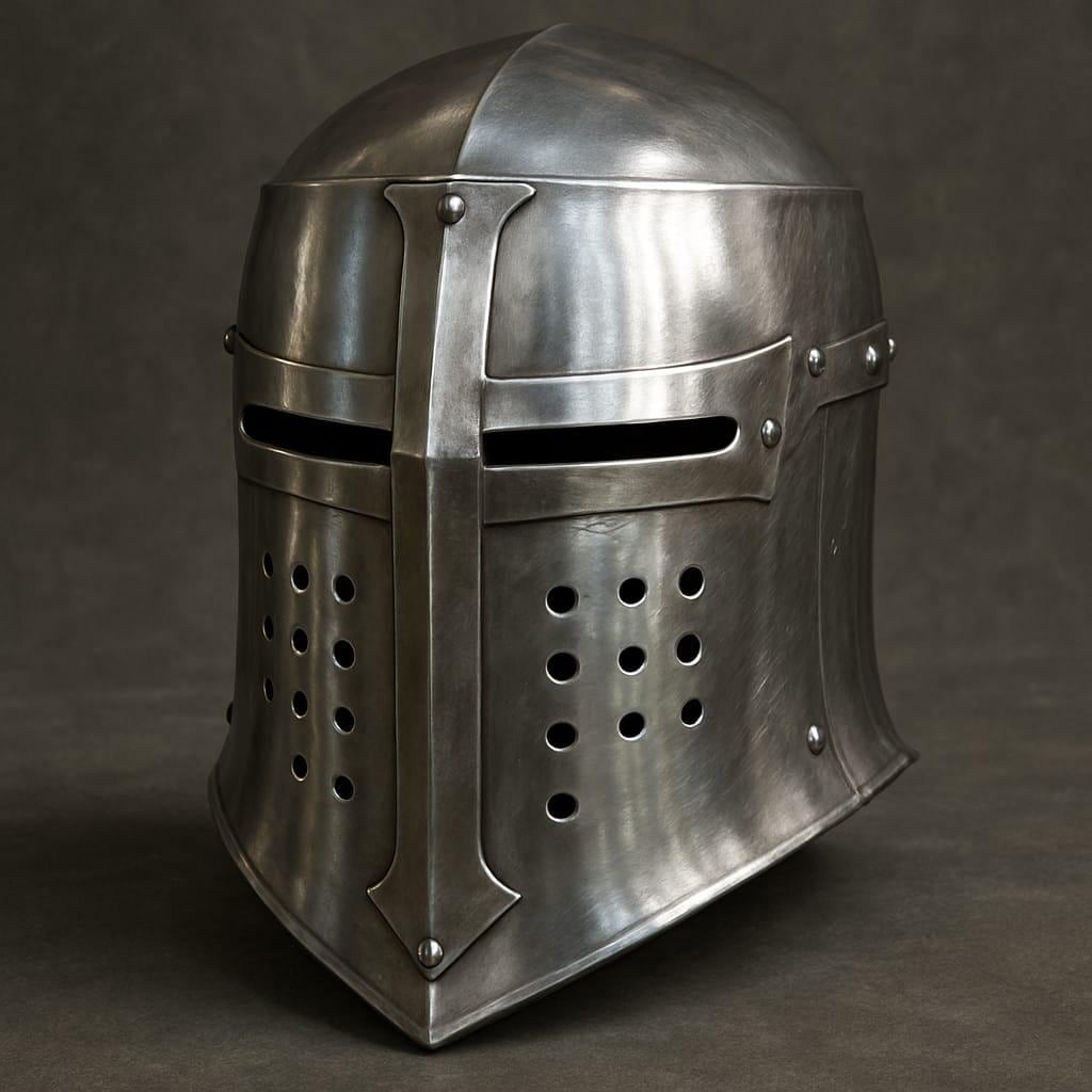 Hand-forged Medieval Crusader Helmet – Authentic Knight Armor Replica ...