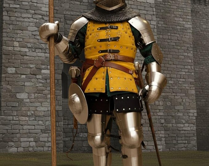 Medieval Knight Templar Armor Costume With Helmet and Sword for LARP ...