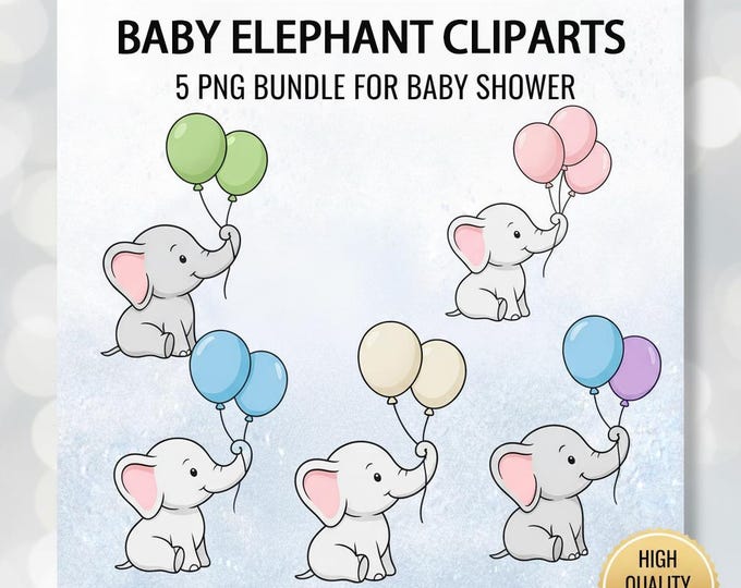 Nursery Clipart - Baby Elephant Clip Art Balloon Elephants With ...