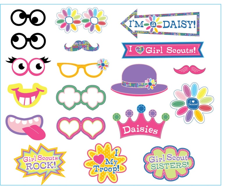 Daisy Girl Scout Photo Booth Props - Printable Instant Download - Etsy