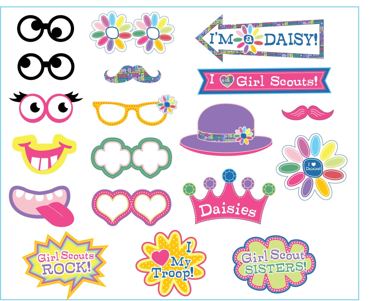 Daisy Girl Scout Photo Booth Props - Printable Instant Download - Etsy
