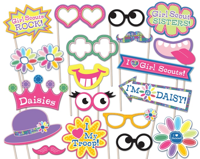 Daisy Girl Scout Photo Booth Props Printable Instant - Etsy