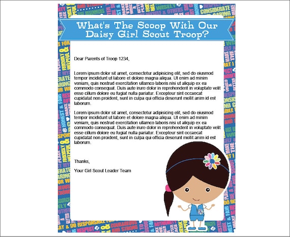 Daisy Girl Scout Letterhead Printable Instant Download | Etsy