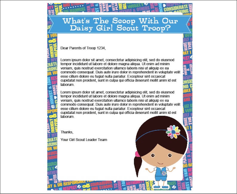 Daisy Girl Scout Letterhead - Printable Instant Download - Etsy
