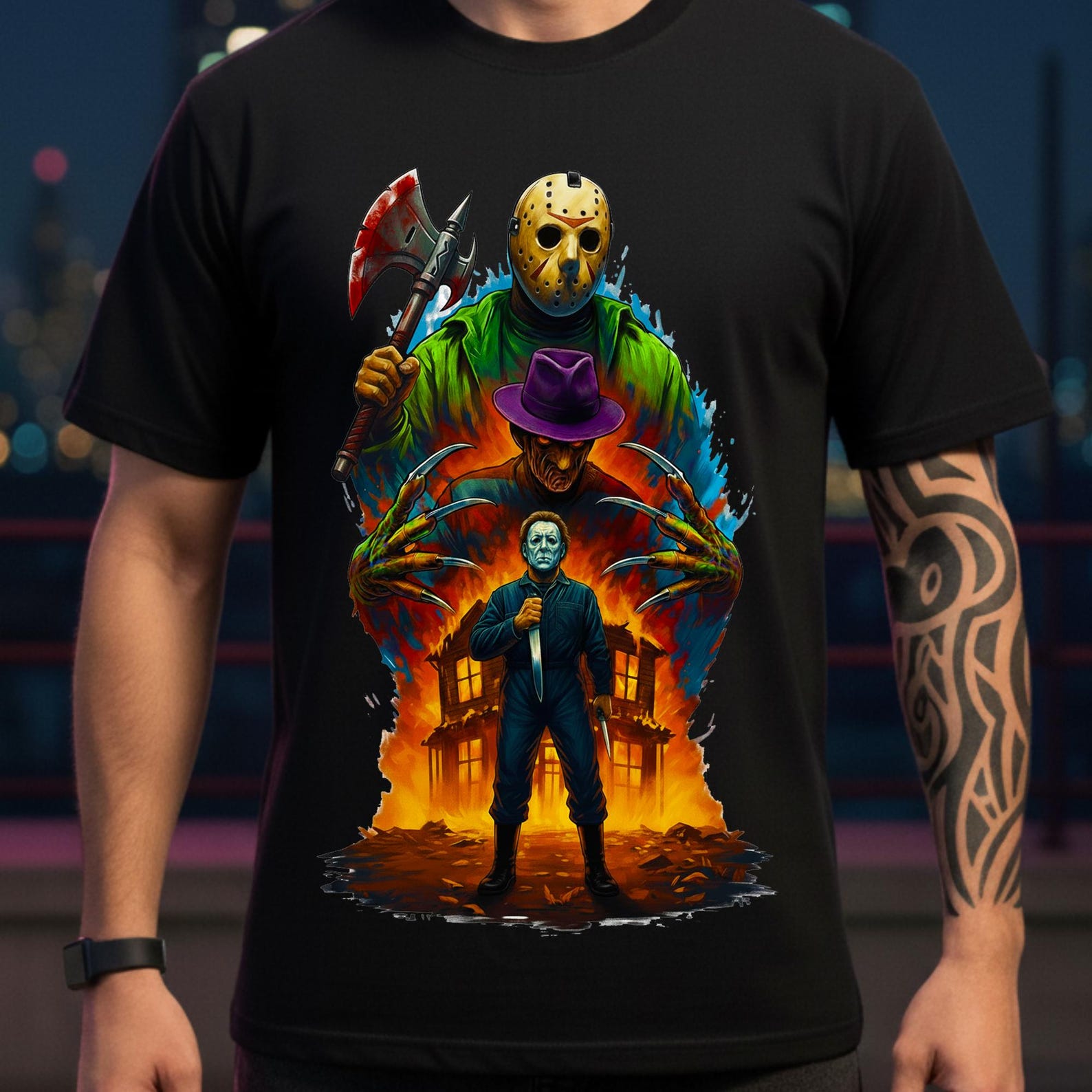 Horror Movie Slasher Art Print | Jason, Freddy, Michael (digital ...