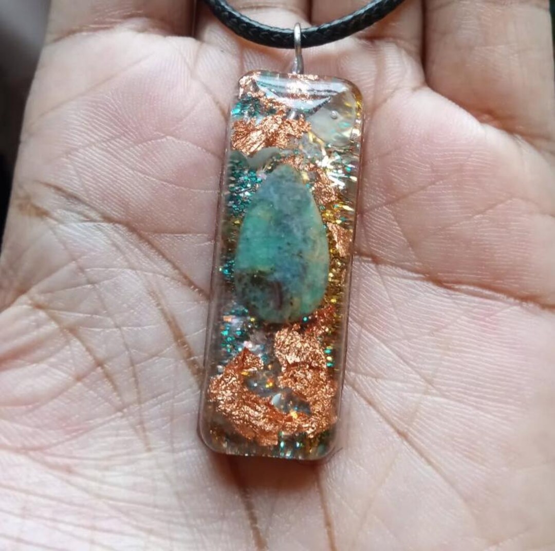 Continuous Presence - Gemstone & Resin Pendant Necklace - Ruby in ...