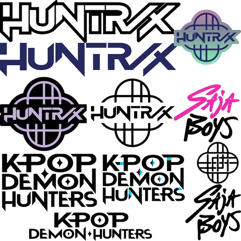 K-pop Huntrix Logo Pack by Demon Hunters Cosplay 60 Logos, Saja Boys ...