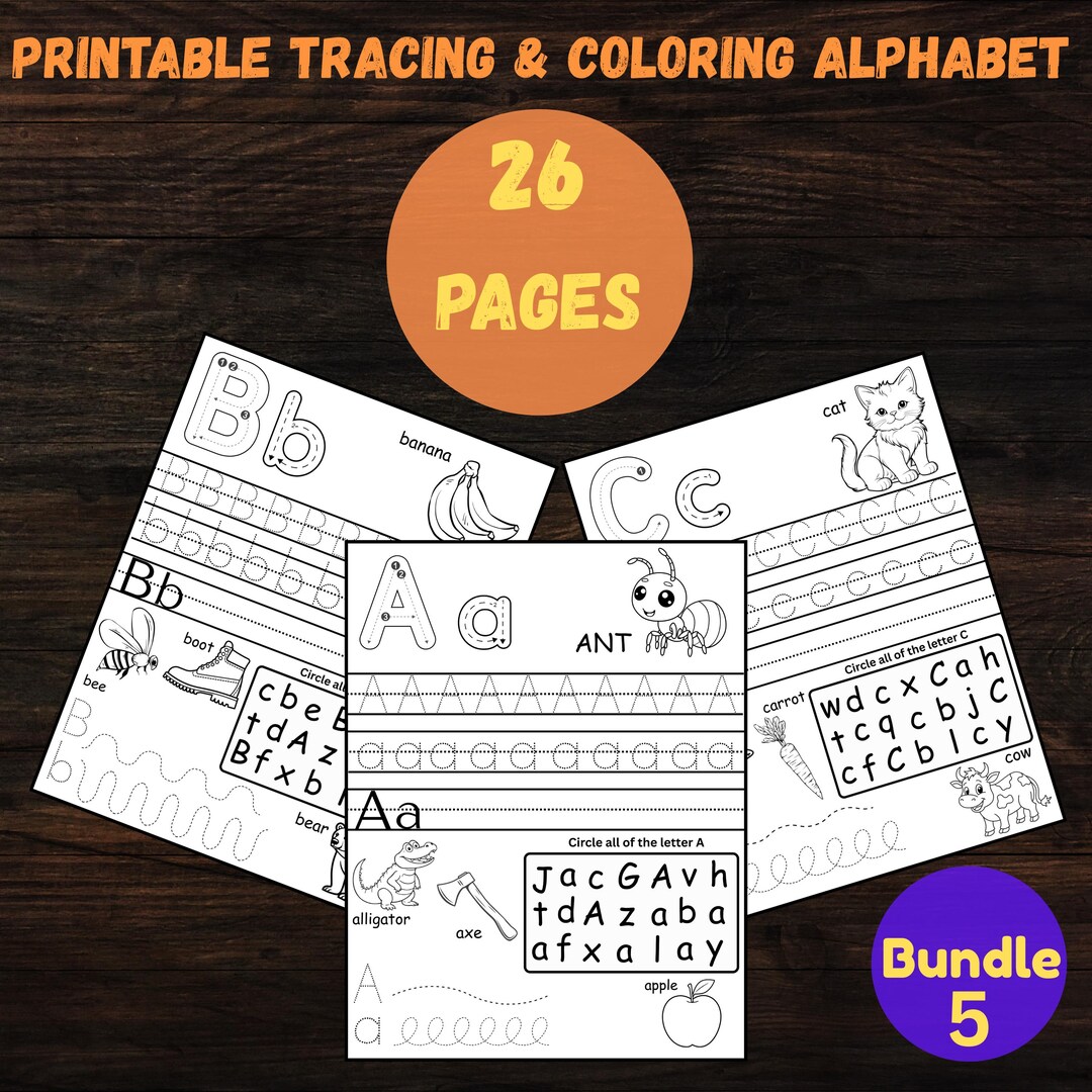 26 Alphabet Tracing Worksheets, Traceable Numbers, Preschool Worksheets ...