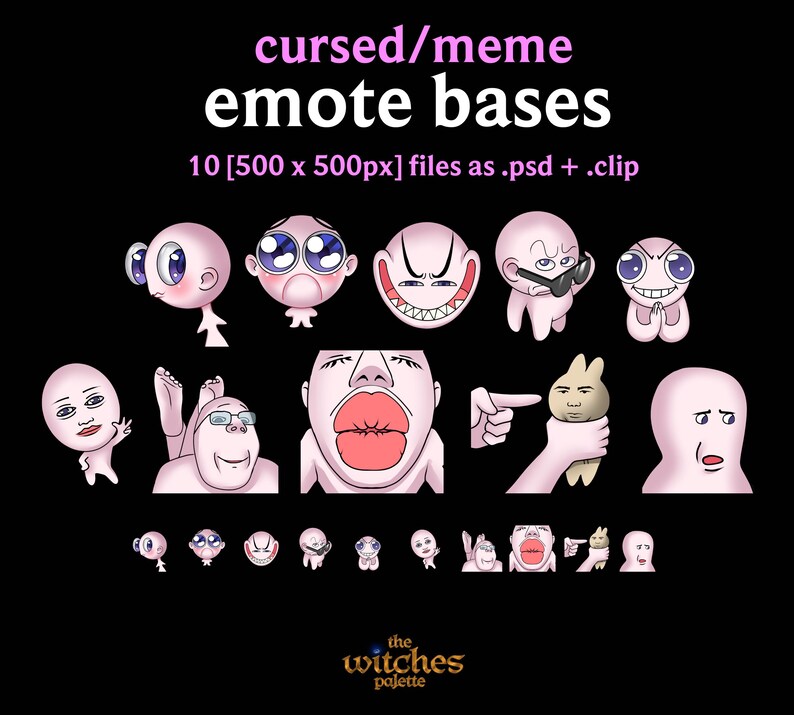 Cursed Meme Emote Base Pack: Custom Twitch/discord Design (.psd & .clip ...