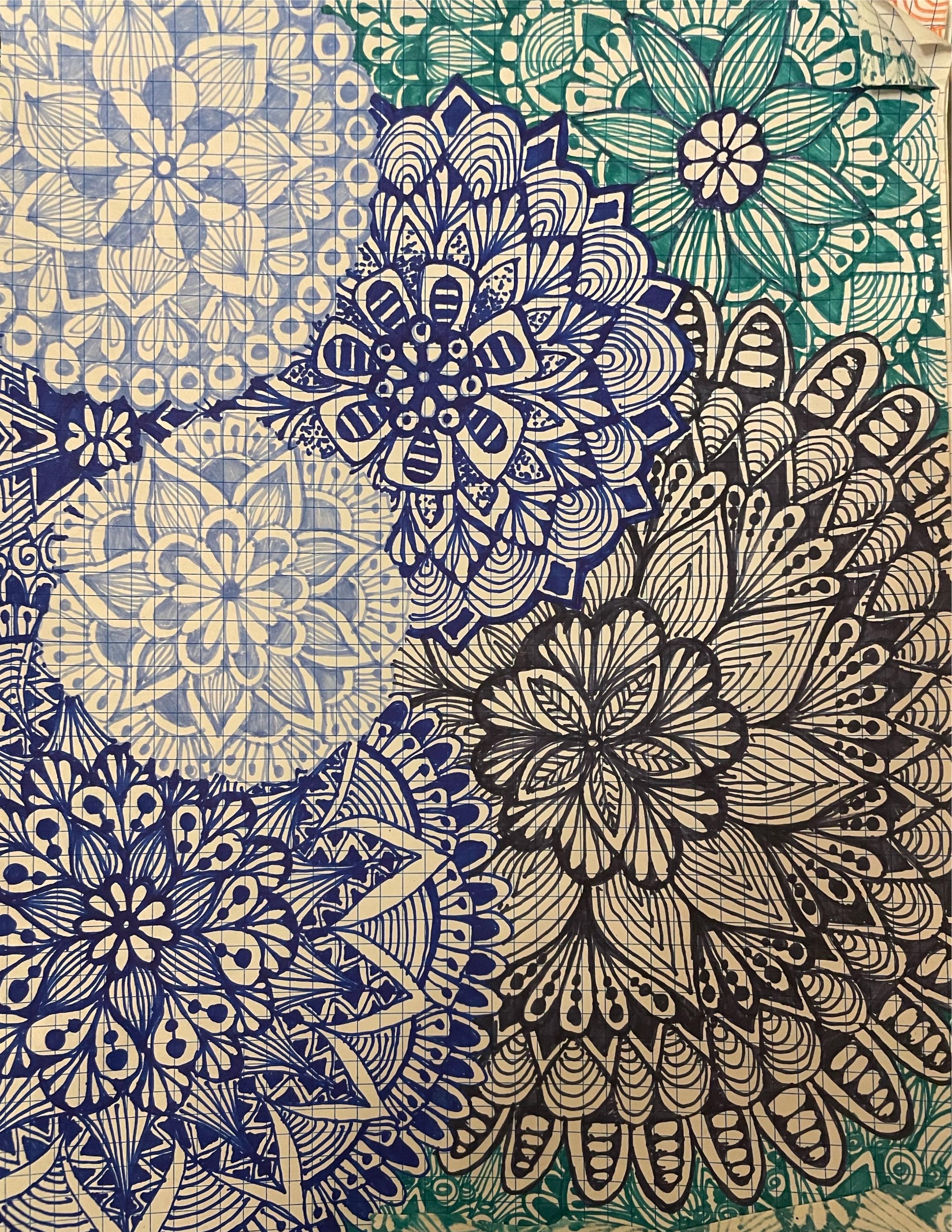 Hand Drawn Full Color Mandala Doodle Art, Pen and Paper (digital ...