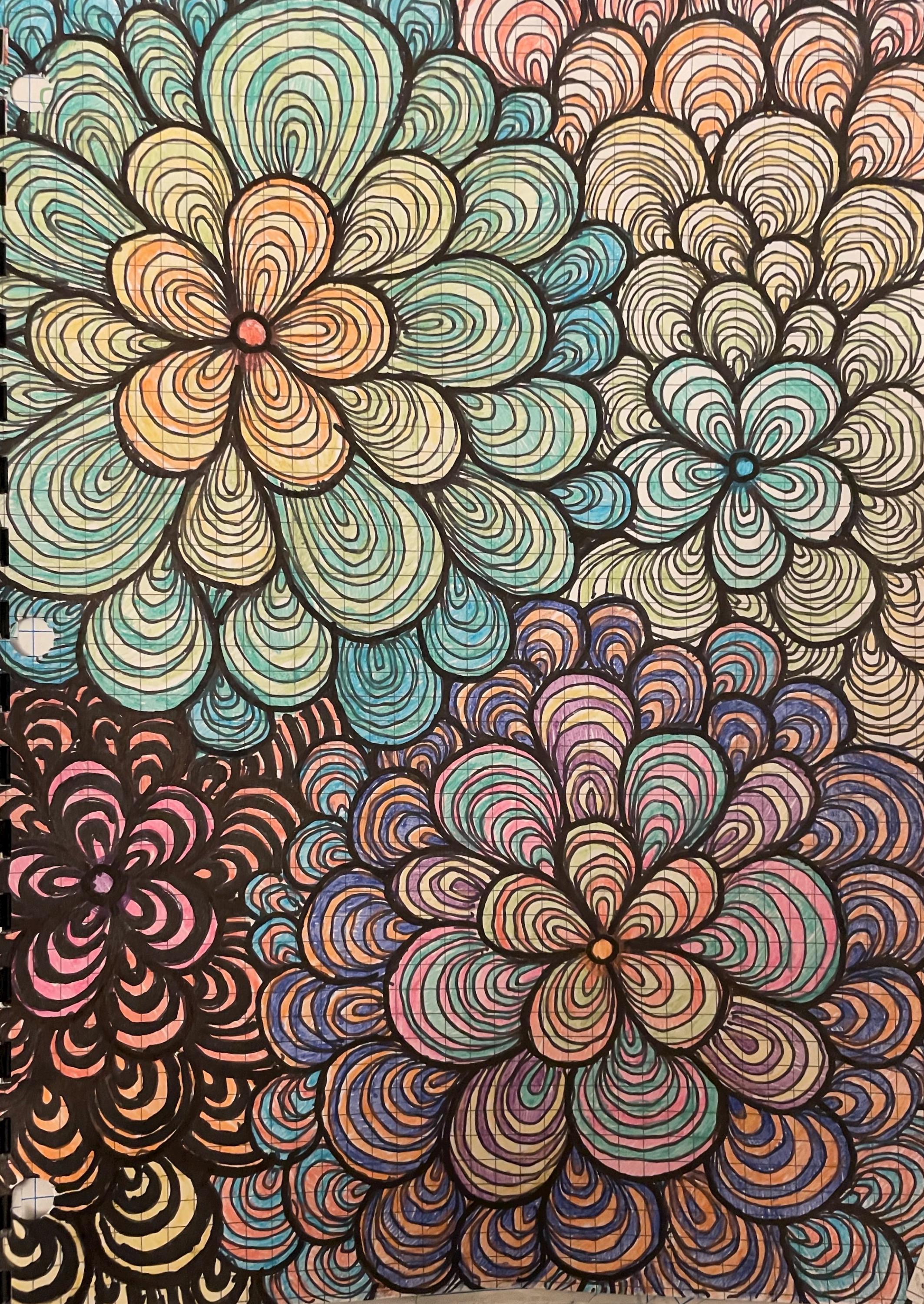 Hand Drawn Full Color Mandala Doodle Art, Pen and Paper (digital ...