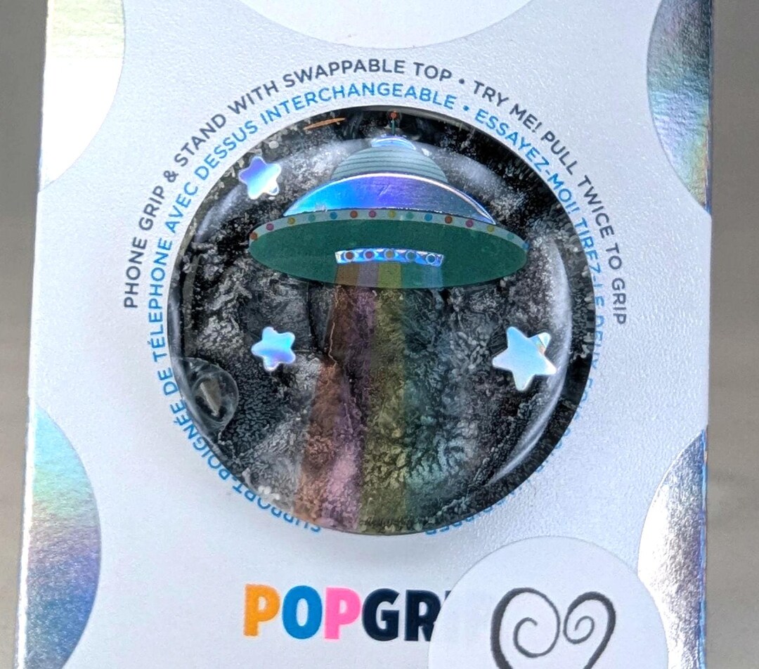 Popsocket Saucer Me Silly Phone Popsocket UAP Black Alien Paranormal ...