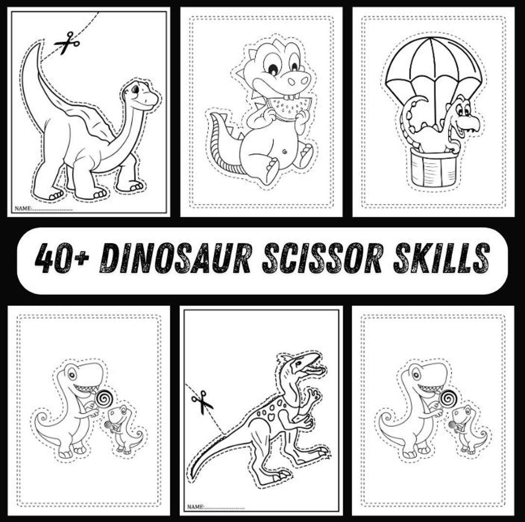 Dinosaur Scissor Skills Workbook – 40+ Printable Cutting Practice Pages ...