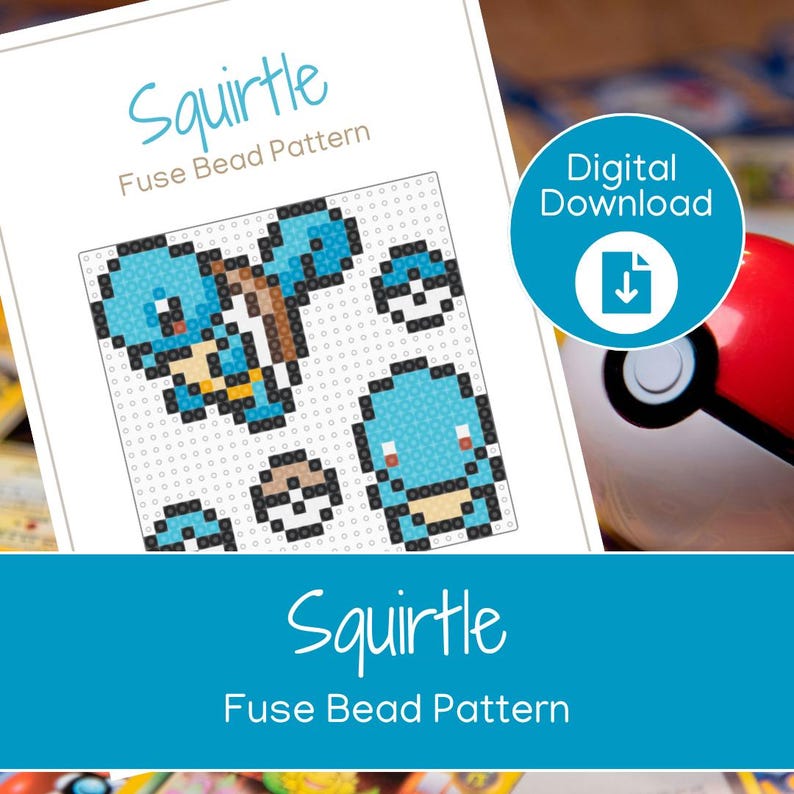 Squirtle Perler Bead Template, Pixel Art Pattern (digital Download) - Etsy