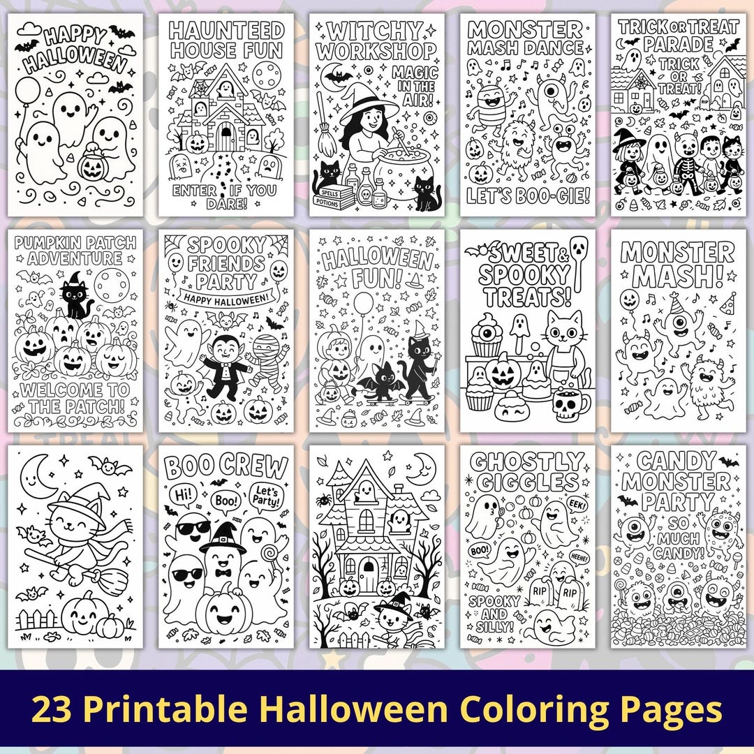 23 Halloween Coloring Pages for Kids | Cute Printable Spooky Coloring ...
