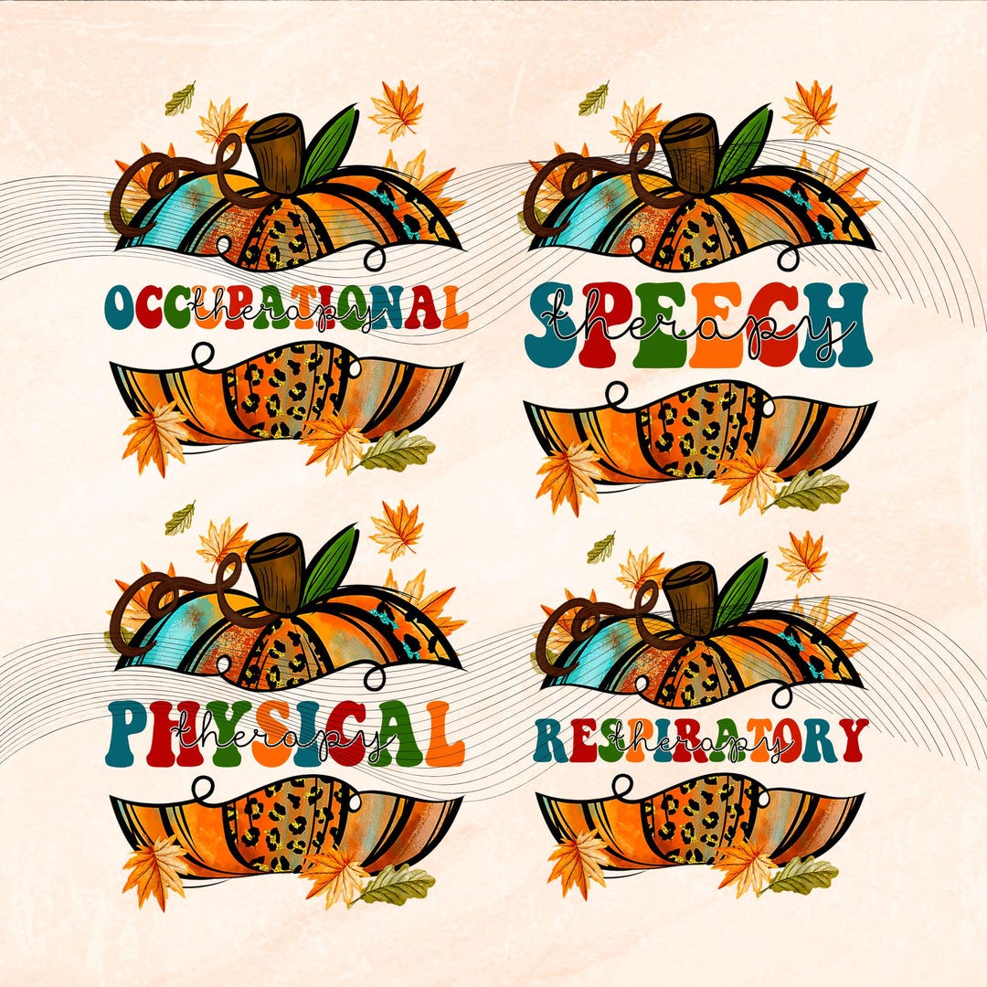 Fall Therapy Pumpkin PNG Bundle, Occupational Speech Physical ...