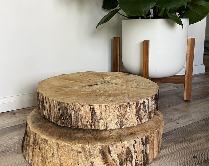 Large Round Live Edge Oak Slabs- Naturally Aged and Weathered- Sold ...