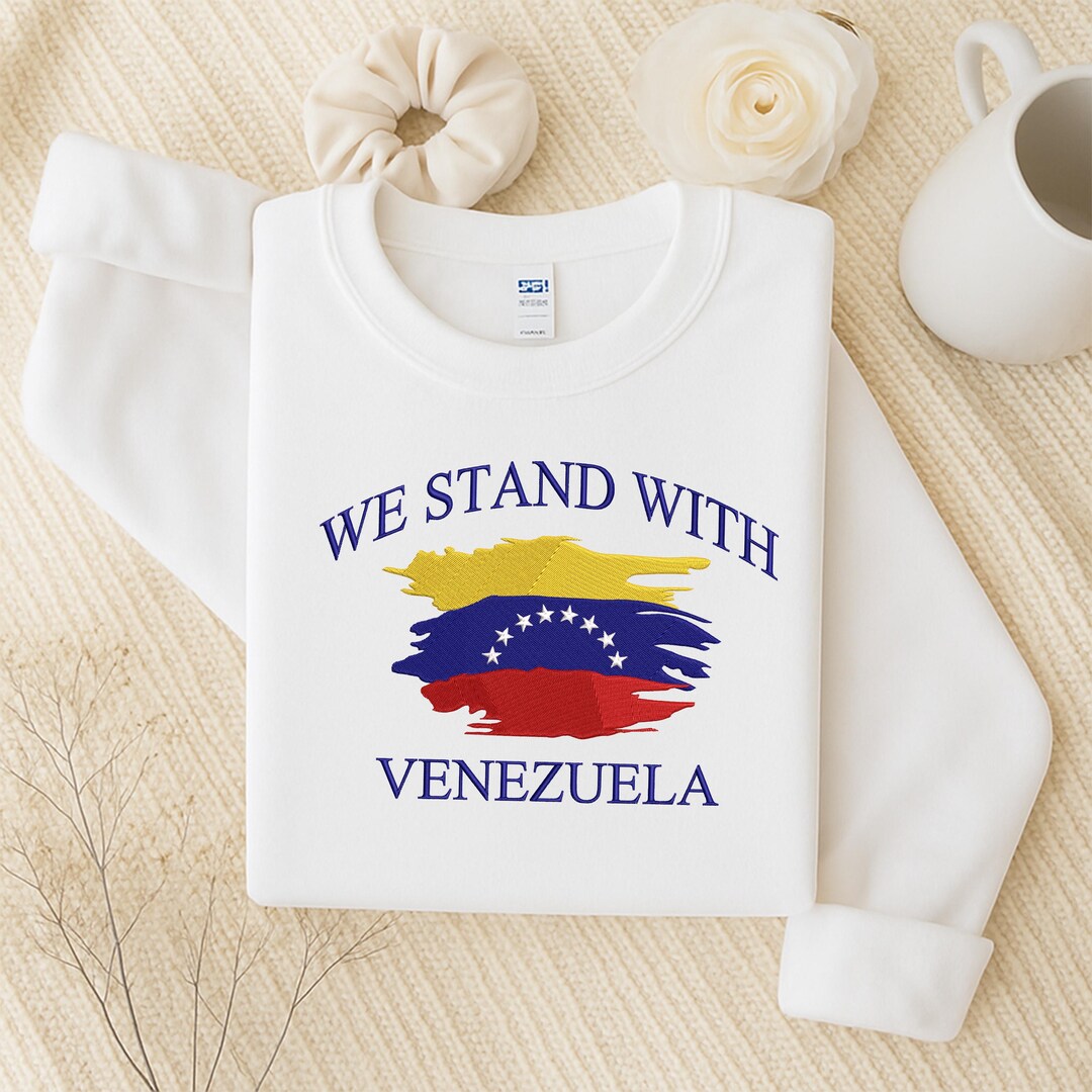 We Stand With Venezuela Embroidery Design, Venezuela Flag Support ...