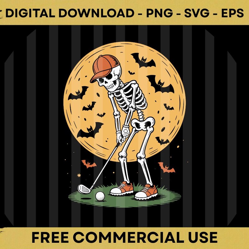 Golf Skeleton Spooky - Etsy