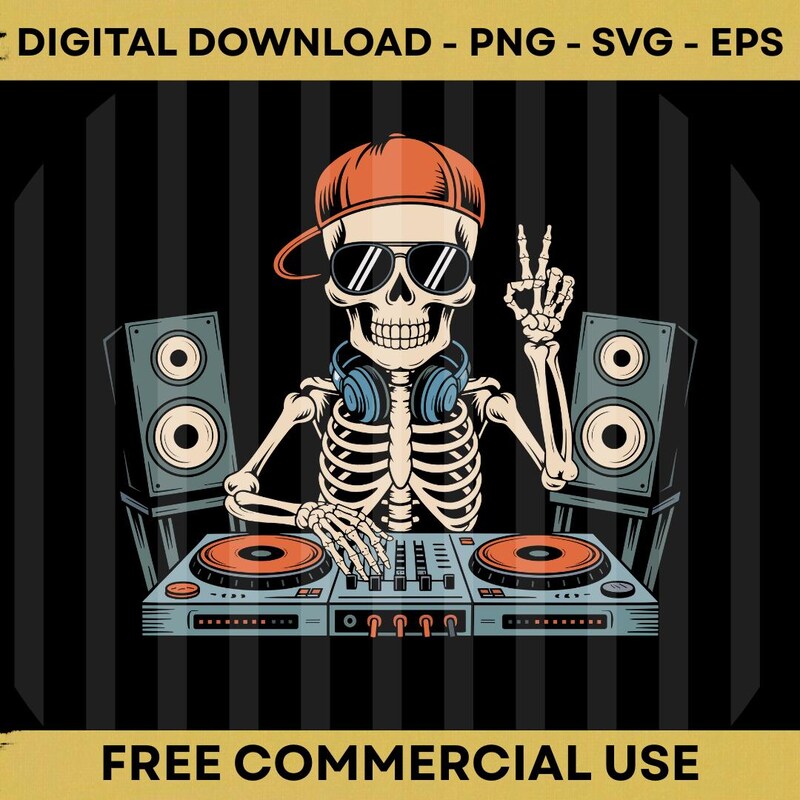 Skeleton Dj Halloween - Etsy