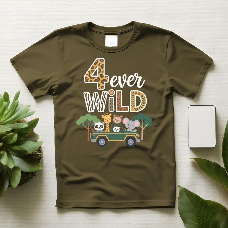 Four Ever Wild 4th Birthday PNG SVG EPS Jungle Safari Party Design - Etsy