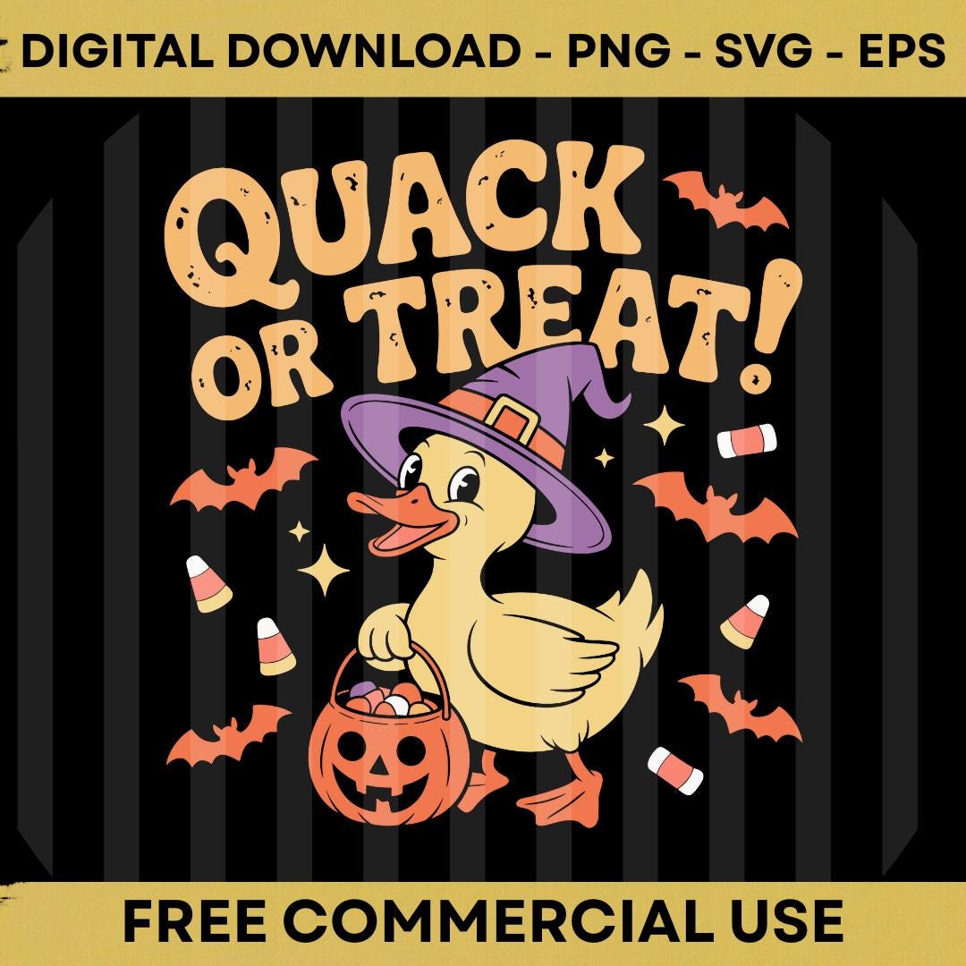 Quack or Treat SVG PNG EPS | Funny Duck Halloween Design Digital ...