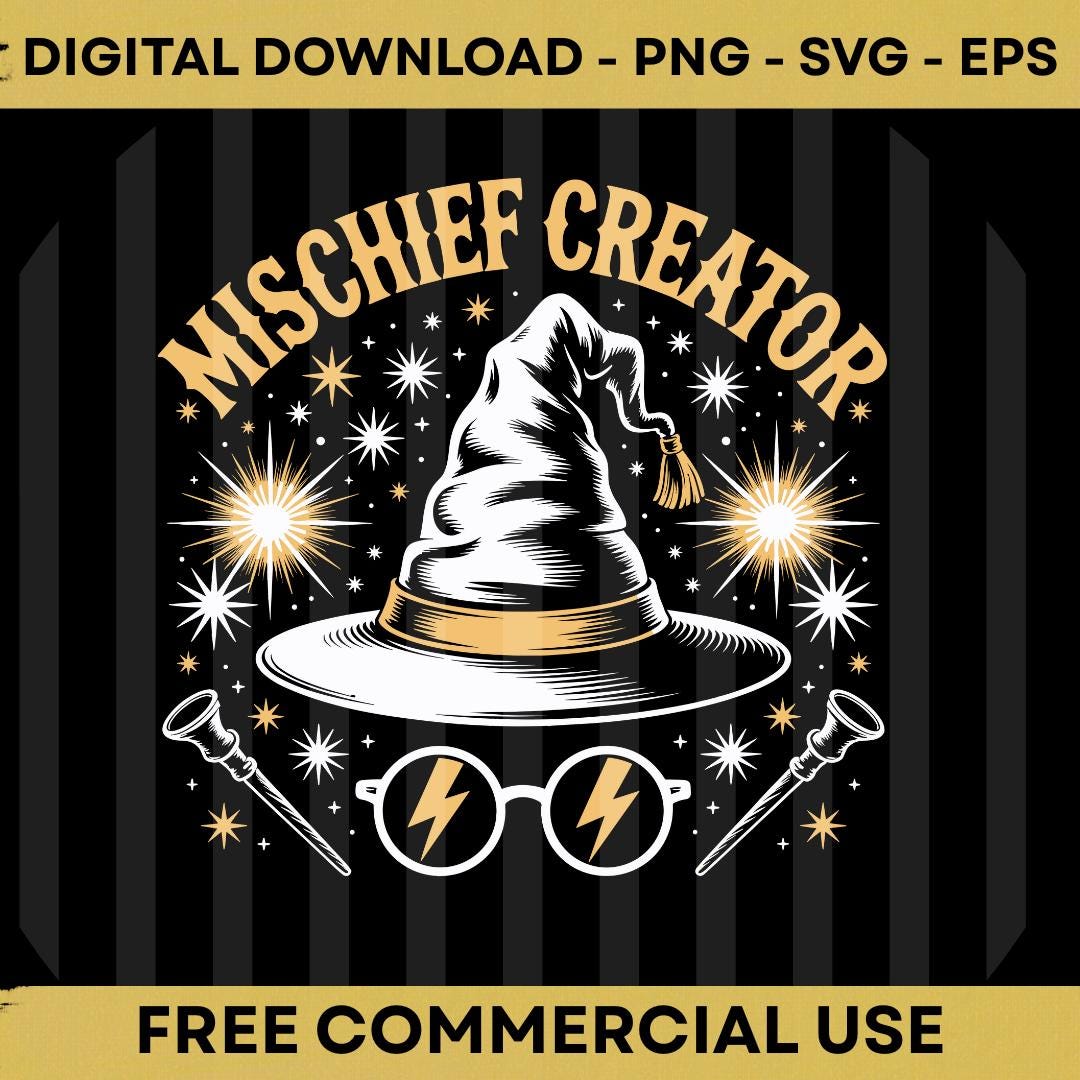 Magical Mischief Creator SVG PNG EPS: Funny Wizard Witch Family ...