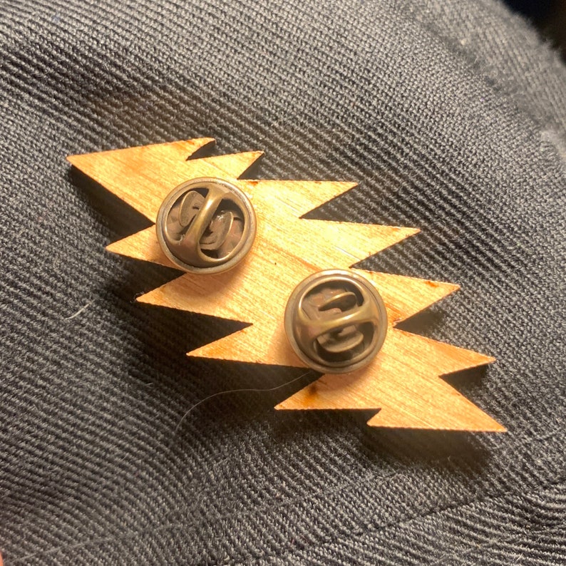 Lightning Bolt Wooden Hat Pin - Etsy