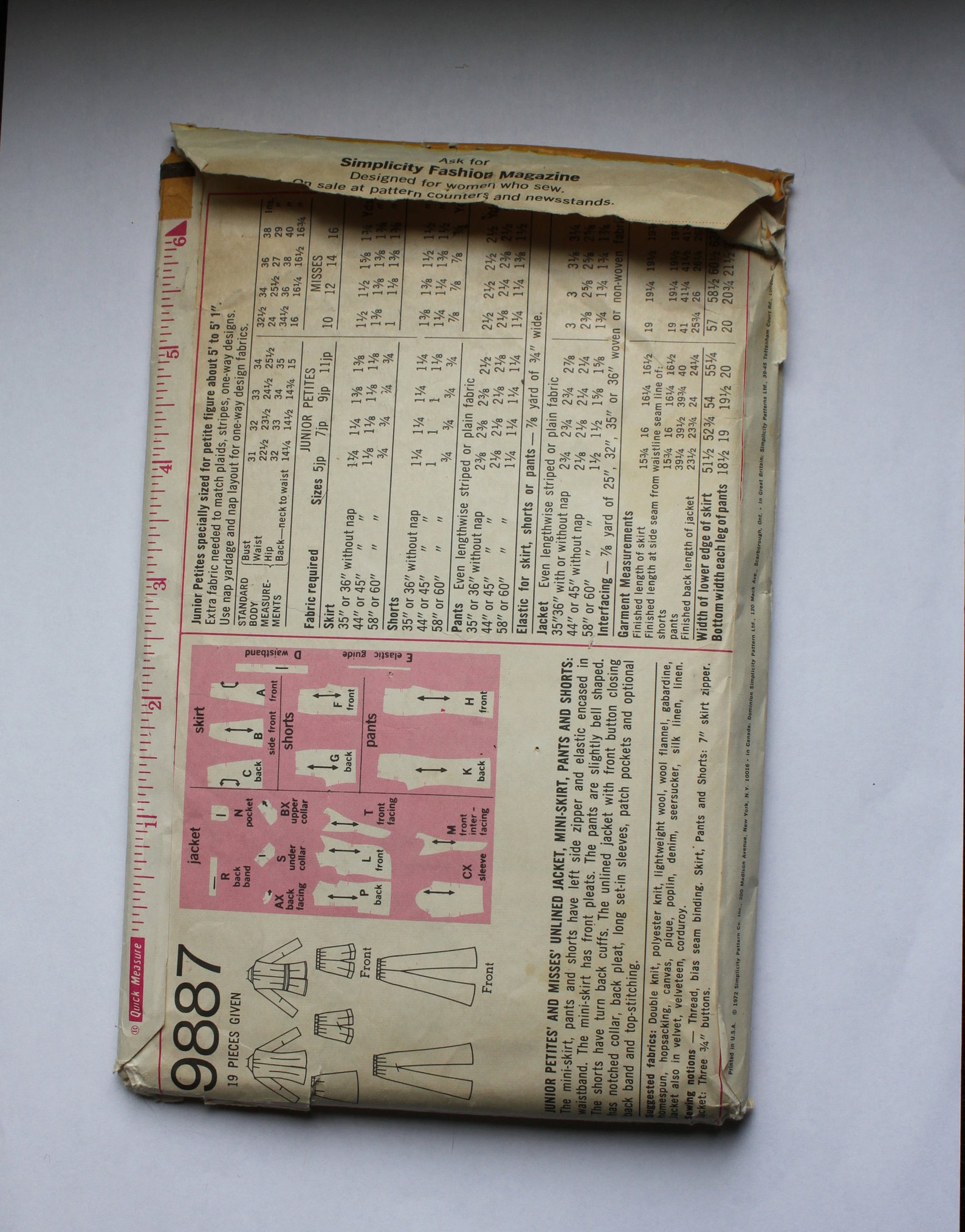 Vintage 1970s Mod Suit Ladies Pattern Simplicity 9887 Size 14 - Etsy