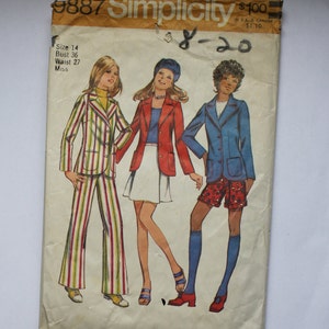 Vintage 1970s Mod Suit Ladies Pattern Simplicity 9887 Size 14 Bust 36 Cut and Complete - Etsy