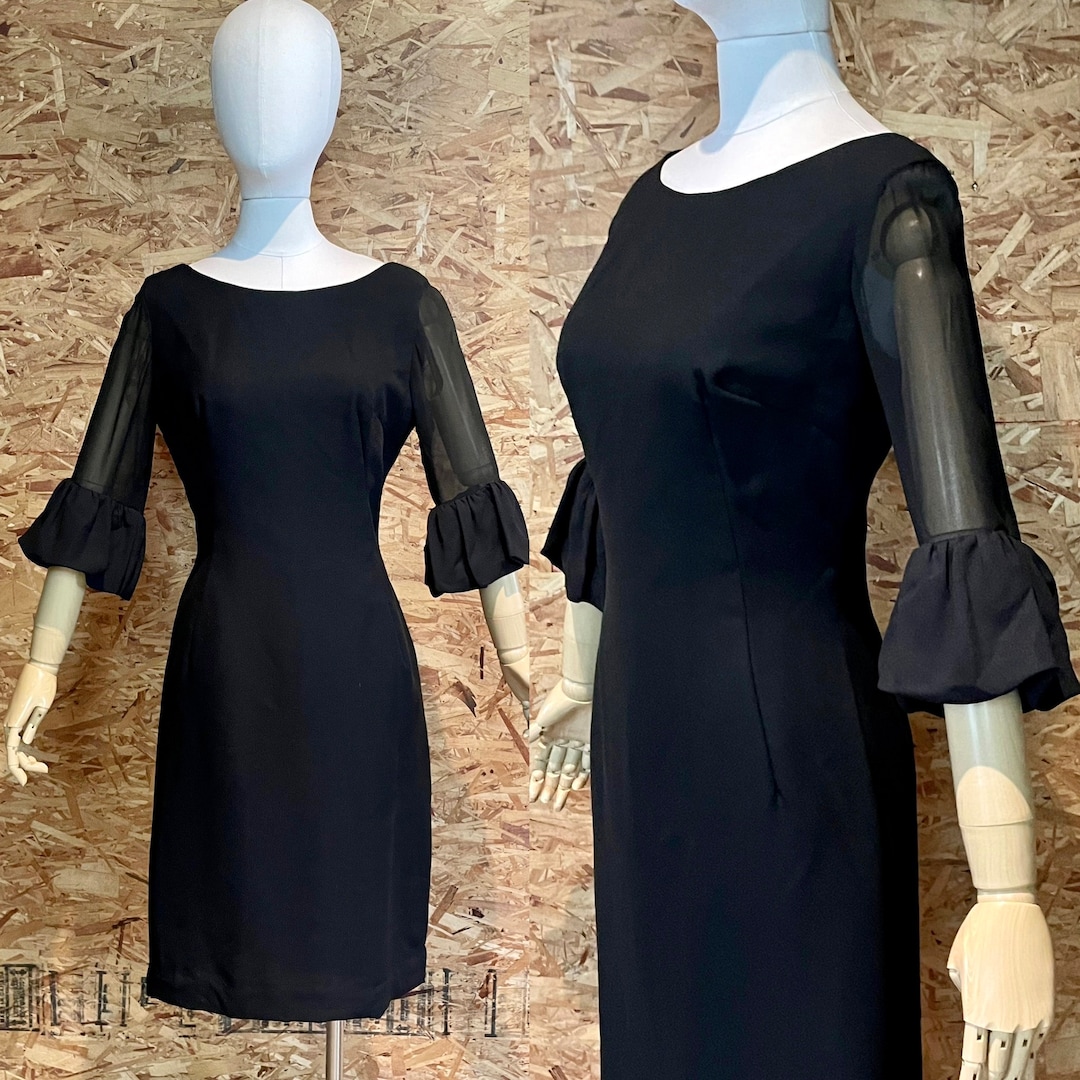 Vintage 1960’s Black Crepe and Chiffon Widow Dress. LBD - Sexy Widow ...
