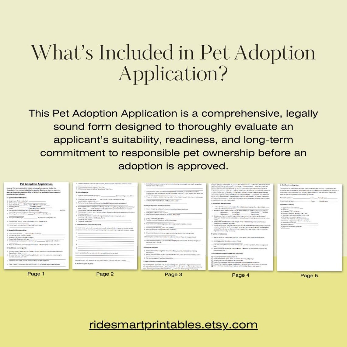 Pet Adoption Application Form | Comprehensive Shelter & Rescue ...