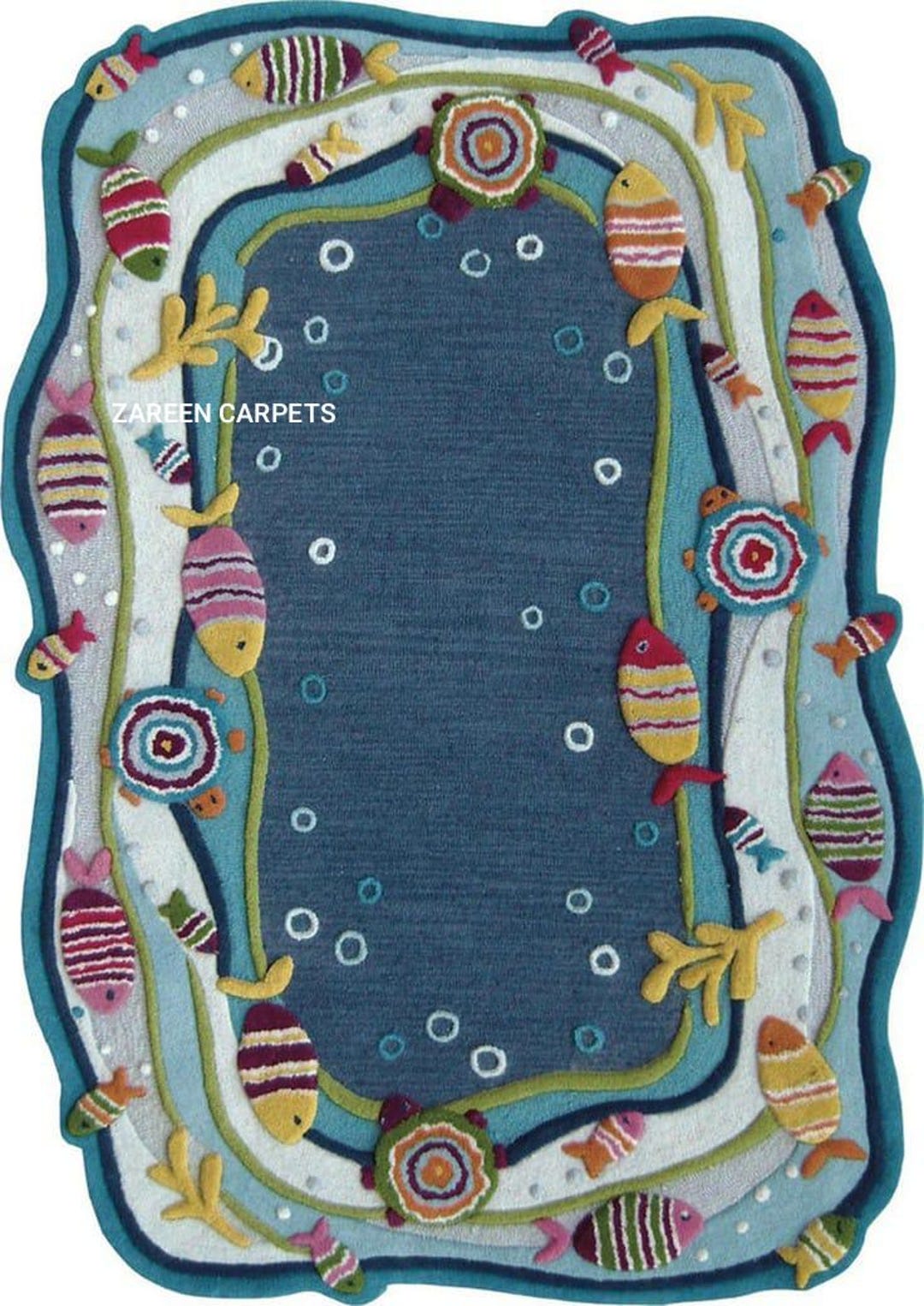 Ocean Adventure Tufted Carpet Nursery Colorful Fish Design Tufted Rug ...