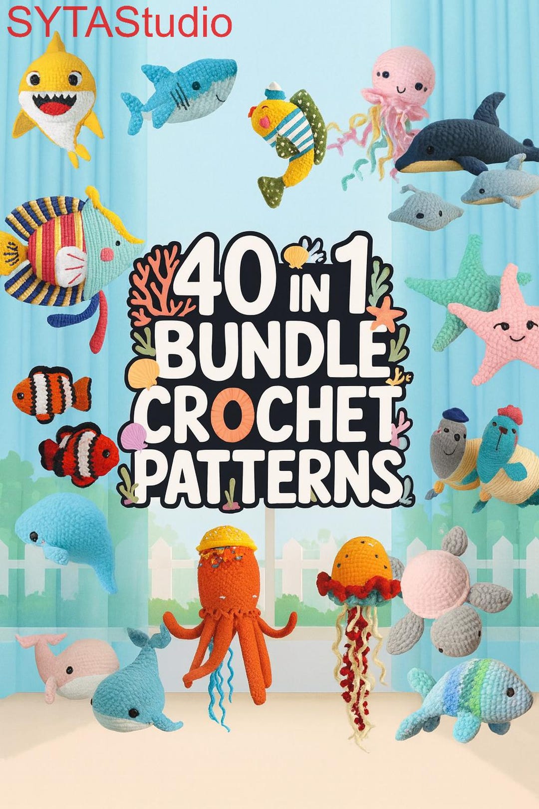 40 in 1 Sea Animal Crochet Pattern Bundle PDF, Cute Amigurumi Ocean ...