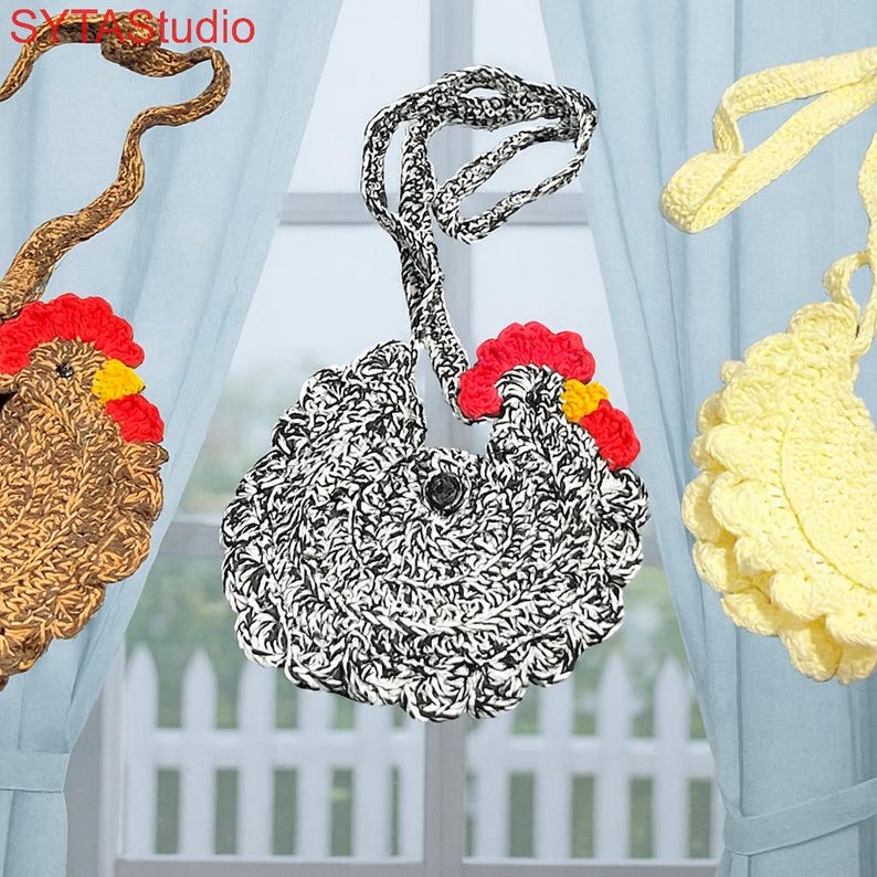 Crochet Chicken Bag Pattern PDF, Cute Amigurumi Hen Purse, Funny Farm ...