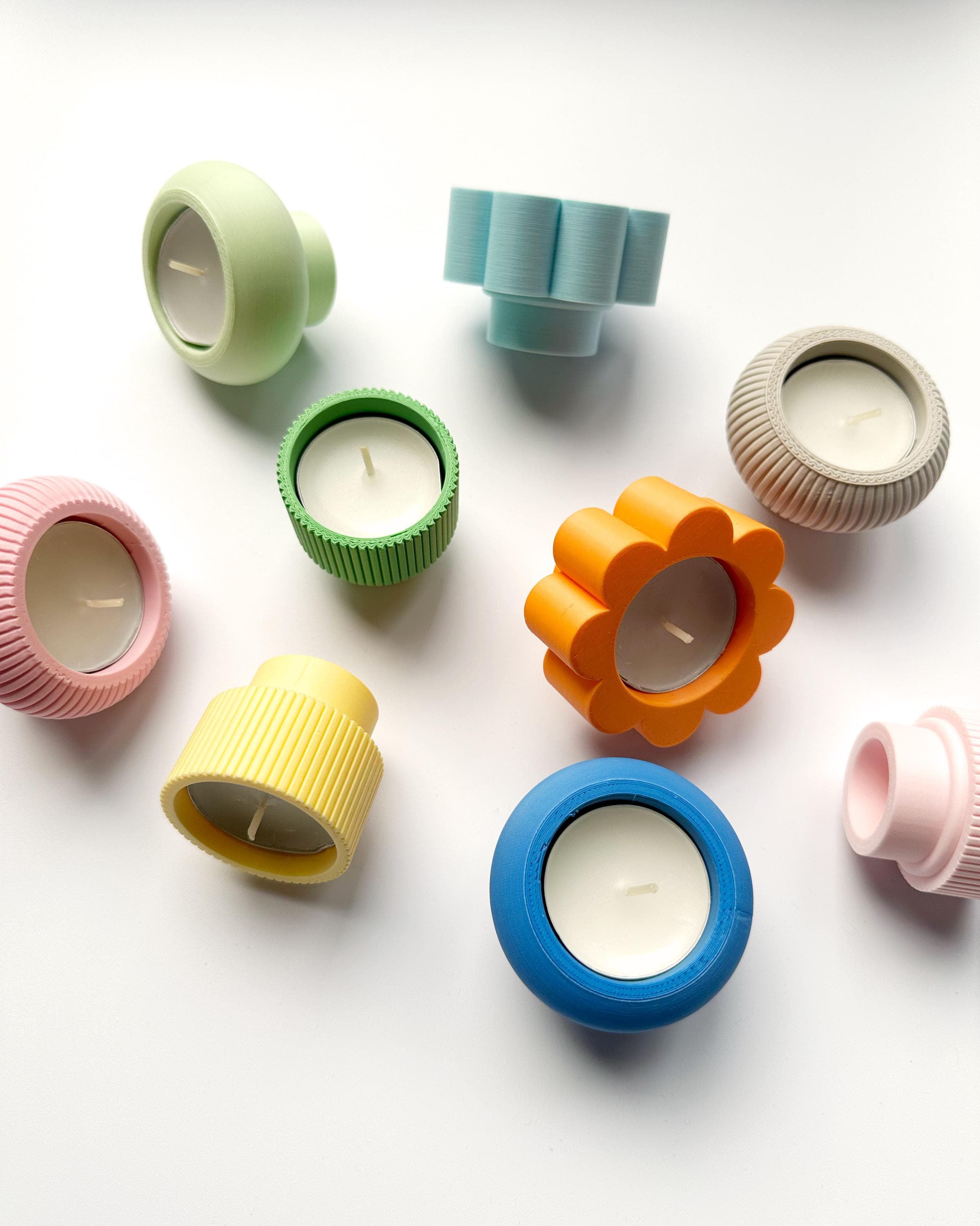 3D Printed Stackable Candle Holder Set: Modern PLA Bioplastic Design - Etsy